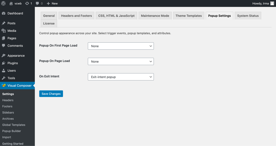 How to create an exit-intent popup in WordPress - Visual Composer Website Builder