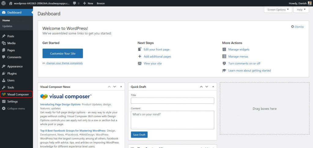 Launch a Visual Composer Website on Cloudways in 1-Click